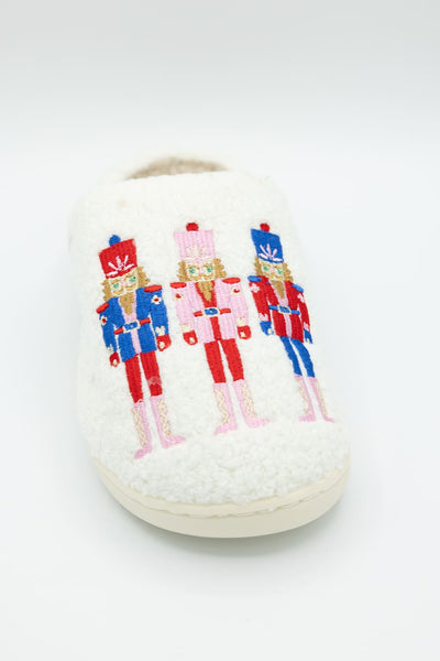 Nutcracker Slippers for Women in White | KDC-SLPR-163-WHT – Glik's