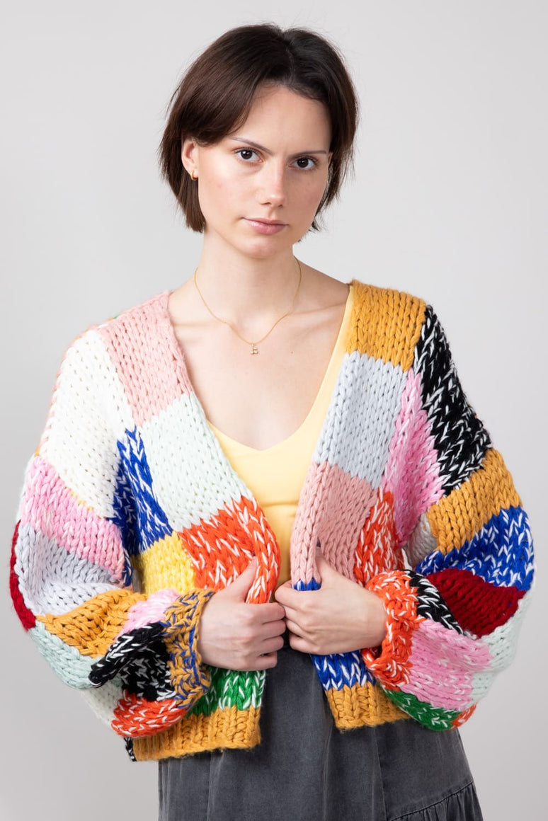 Checkered Cardigan for Women in Multi | PSW2849-RBW – Glik's