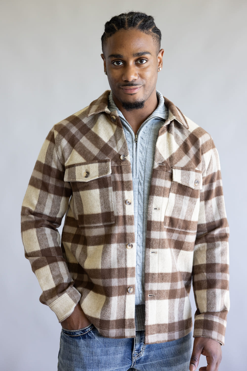 Civil Society Micah Shirt Jacket for Men in Stone | MCSH-3031-STONE ...