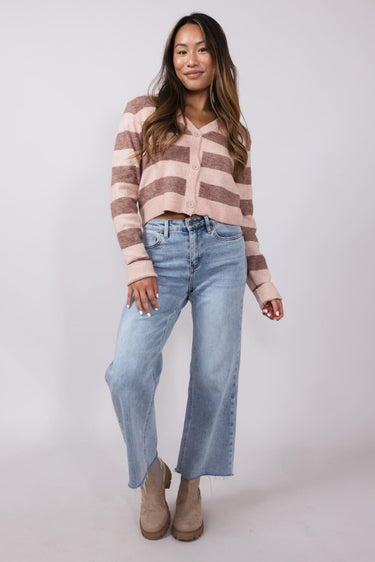 Mica High Rise Wide Leg Raw Hem Jeans for Women | MDP-W3390 – Glik's