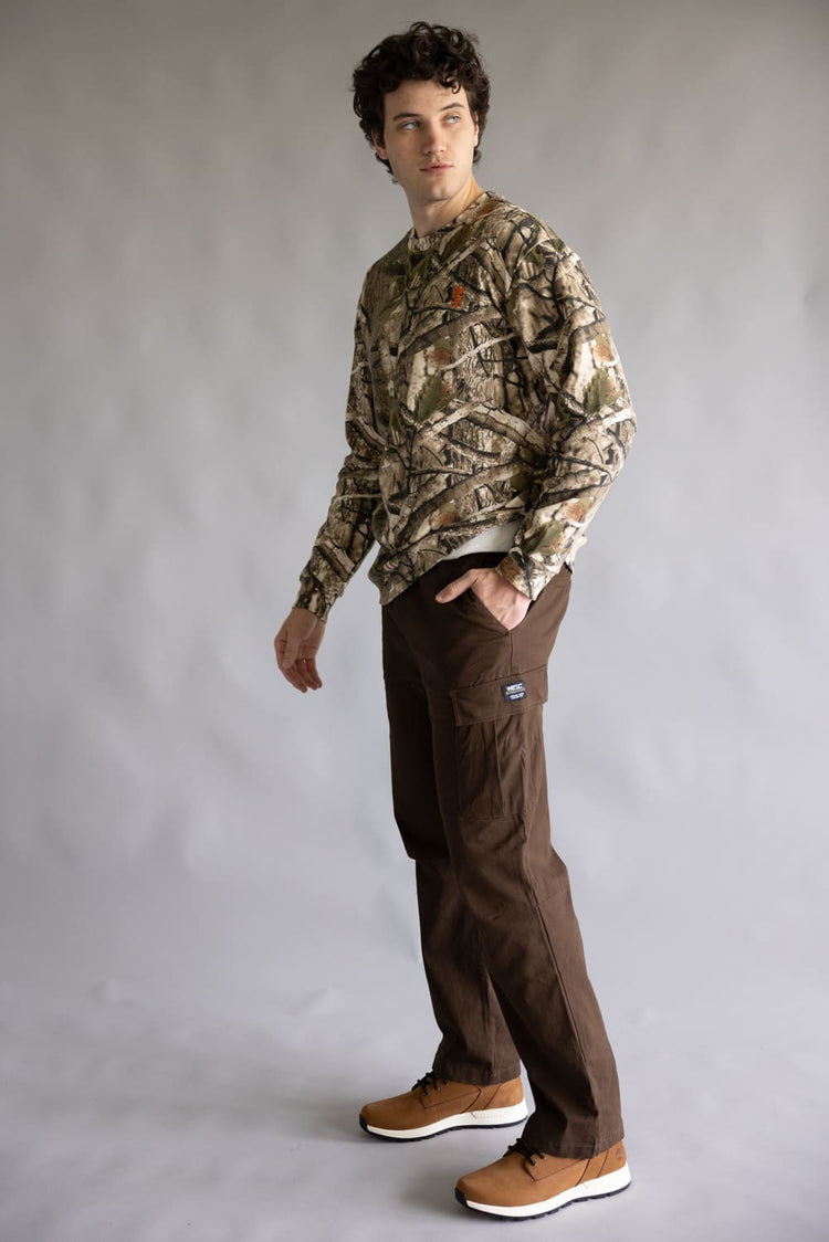 Open Bottom Cargo Pants for Men in Brown | P415284-CHOCOLATEBROWN – Glik's