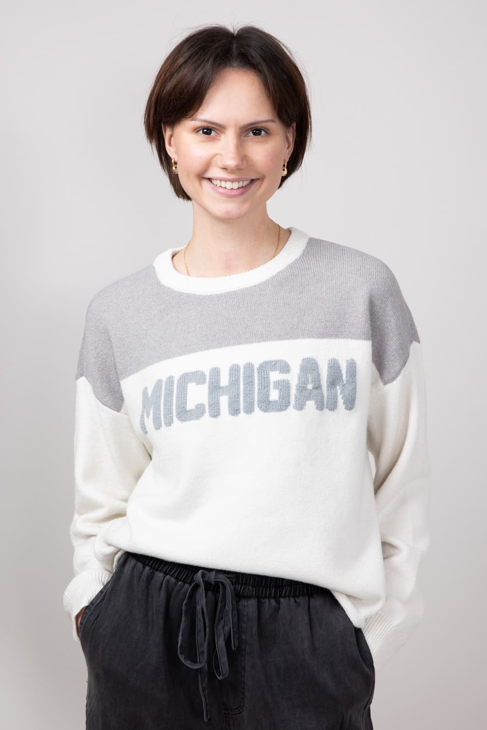 Thread & Supply Color Block Michigan Sweater for Women in Grey | T2442 ...