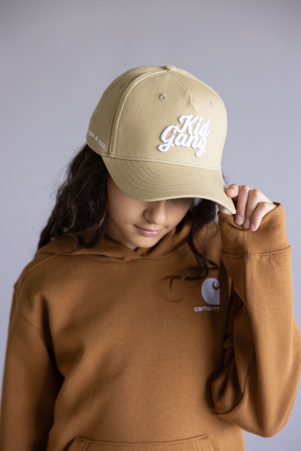 Kid Gang Trucker Hat for Kids in Tan | KIDGANGTAN – Glik's