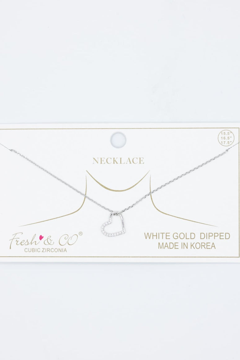 Half Heart Necklace in Silver | 193058-RH – Glik's