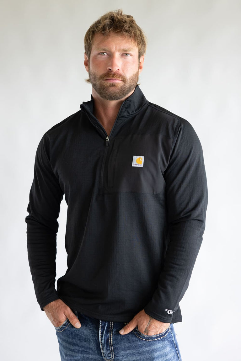 Carhartt Force Relaxed Fit Midweight Long Sleeve Quarter Zip Mock Neck ...