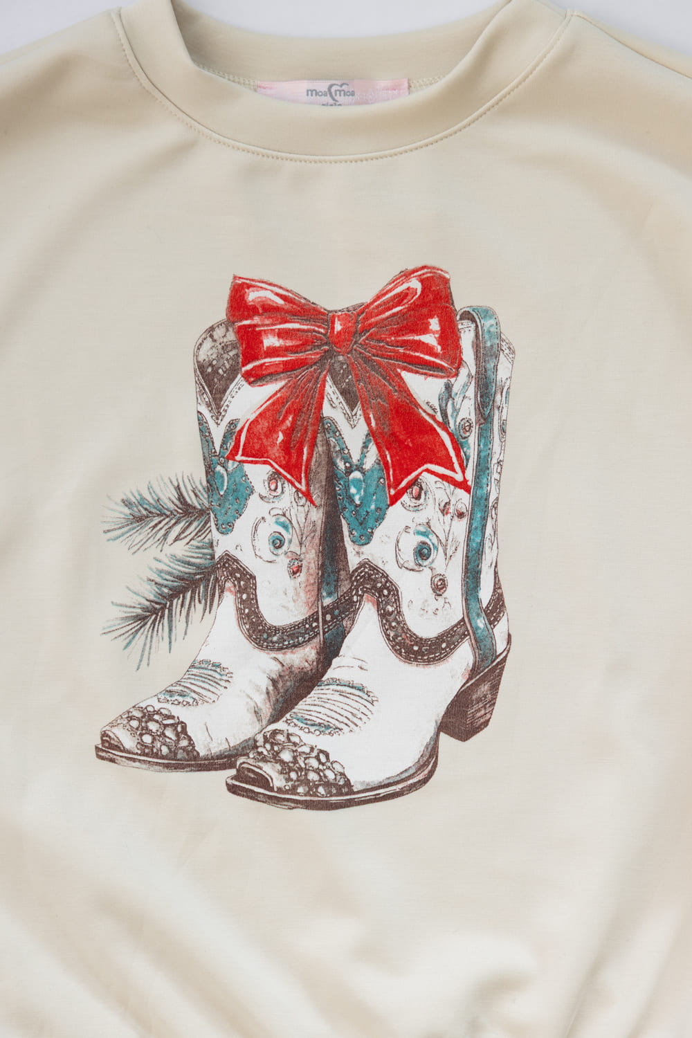 Moa Moa Christmas Boots Sweatshirt for Girls in Natural | MTL280KG-MCU ...