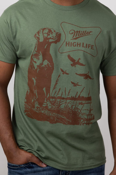 Miller Wildlife Dogs and Ducks T-Shirt for Men in Green | 16148-203A-G ...