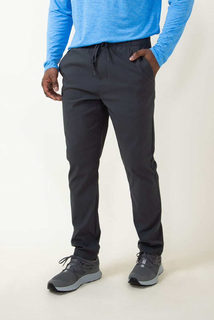 Copper & Oak Elastic File Tech Jogger Pants for Men in Forged Iron | K ...