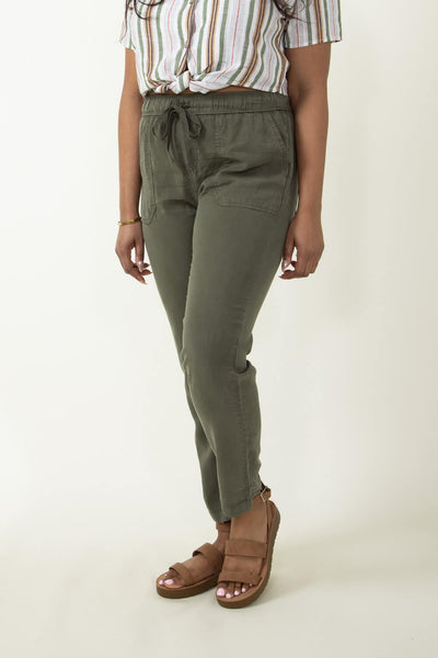Tencel Drawstring Pants for Women in Dark Olive | 42442-DARKOLIVE – Glik's