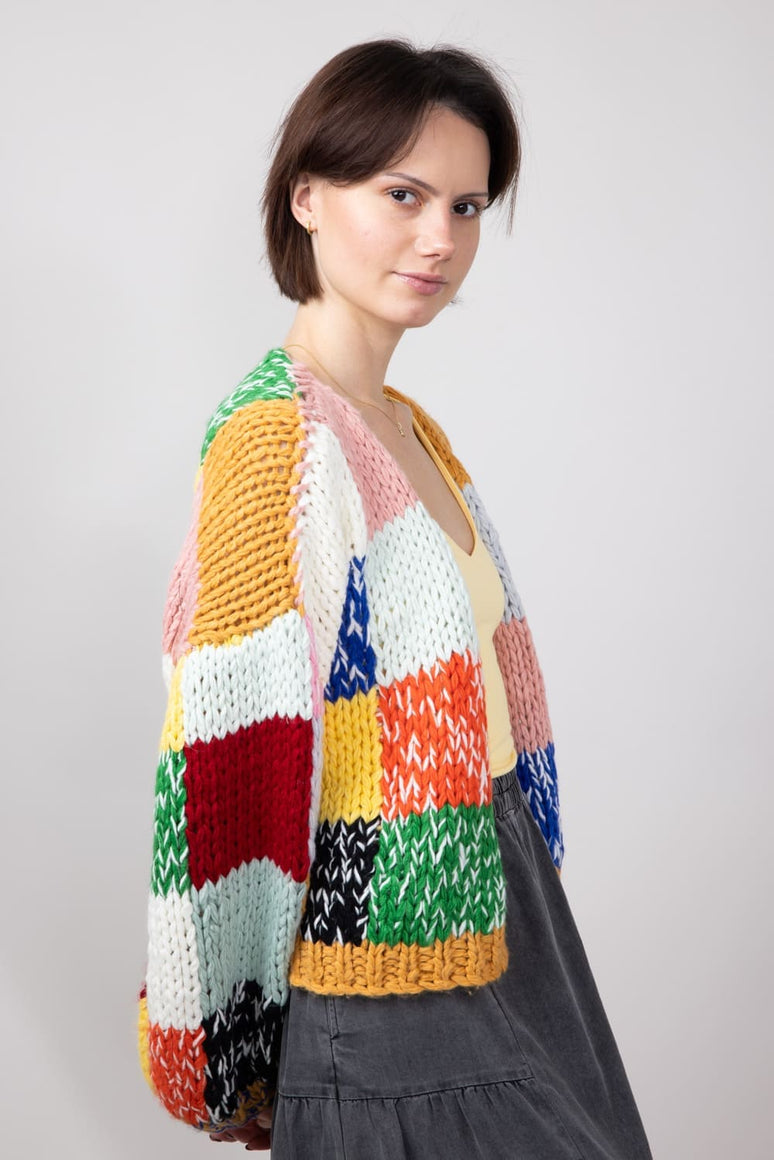 Checkered Cardigan for Women in Multi | PSW2849-RBW – Glik's