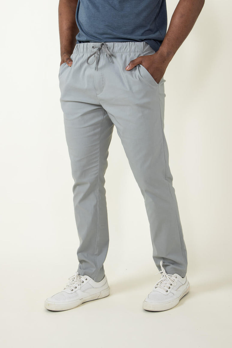 Copper & Oak Elastic File Tech Jogger Pants for Men in Light Grey | K4 ...