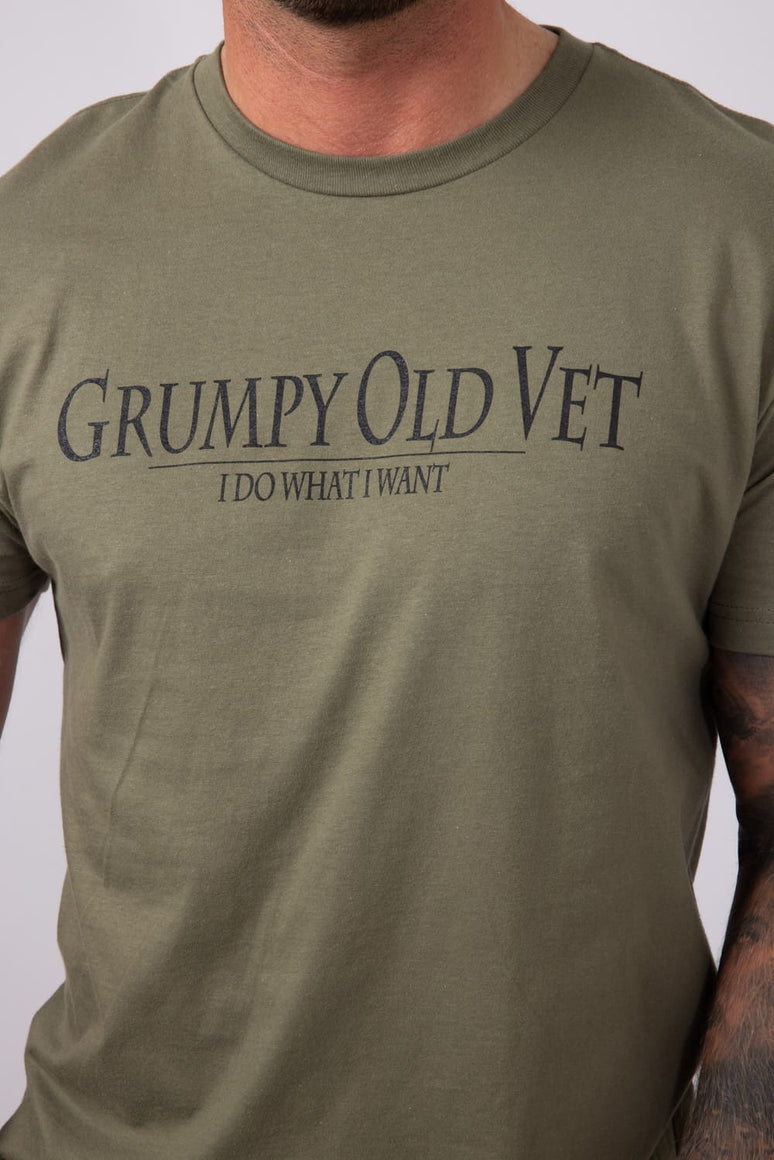 Grunt Style Grumpy Old Vet T-Shirt for Men in Green | GS4505-ARMYGREEN ...