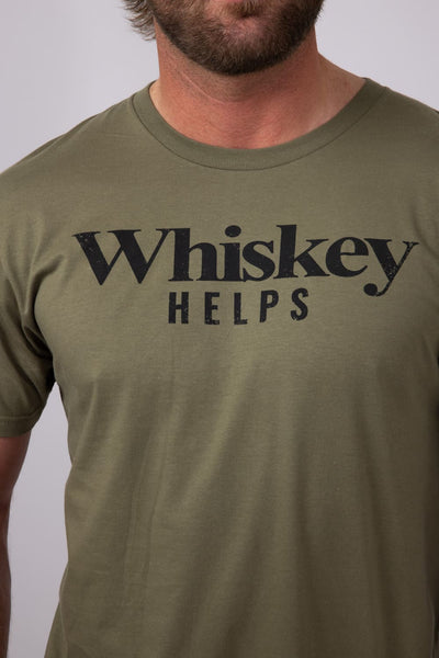 Grunt Style Whiskey Helps T-Shirt for Men in Army Green | GS5215-ARMY ...