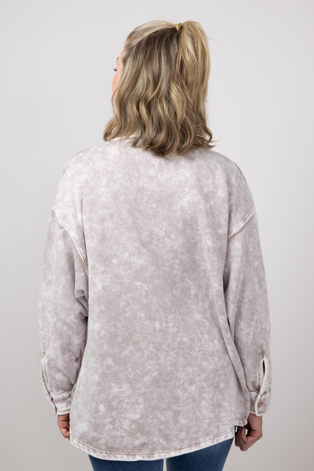 Simply Southern Solid Acid Wash Shacket for Women in Tan | PP-0224-SHK ...