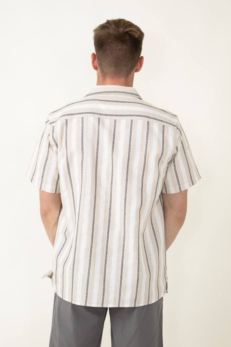 Woven Resort Button Up Shirt for Men in Tan | 4PW7059M-TAN – Glik's