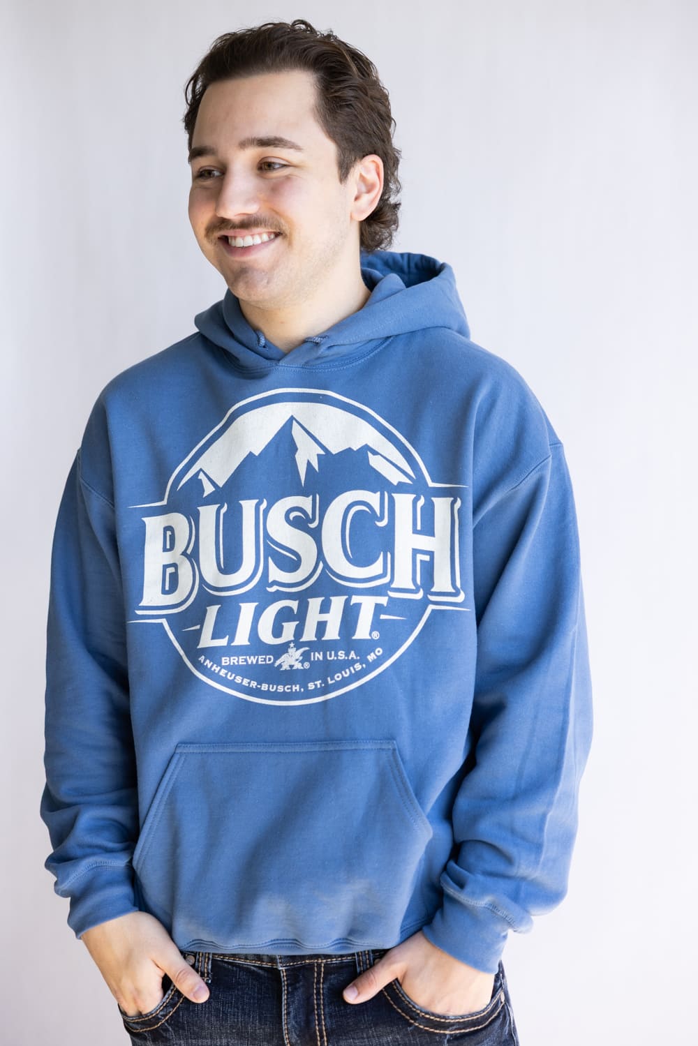 Busch Vintage Logo Graphic Sweatshirt for Men in Indigo Blue | 2237-IN ...