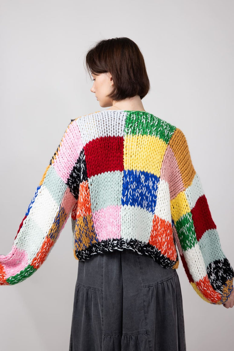 Checkered Cardigan for Women in Multi | PSW2849-RBW – Glik's