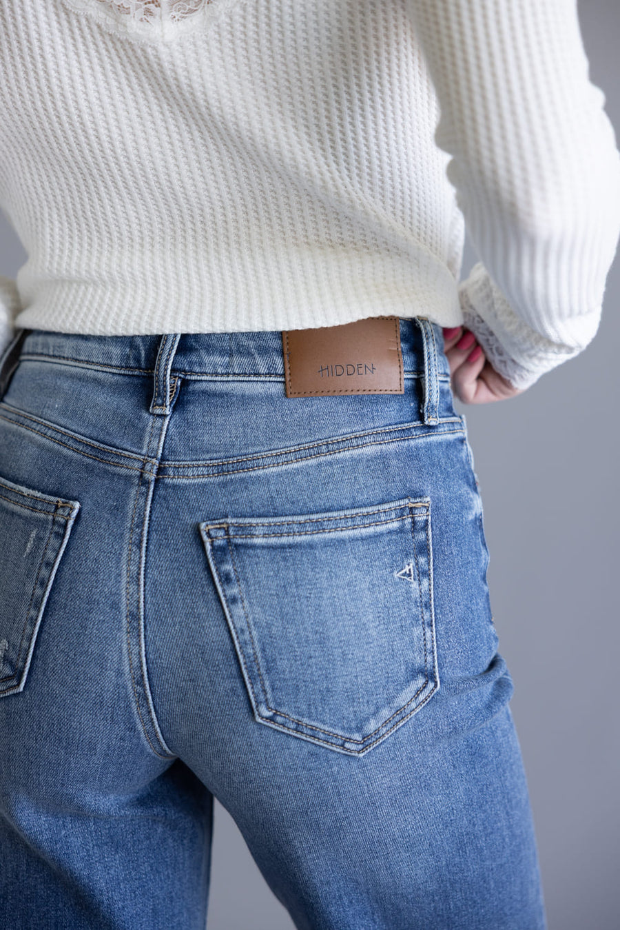 Hidden High Rise Logan Straight Leg Dad Jeans for Women | HD9177D-MD ...