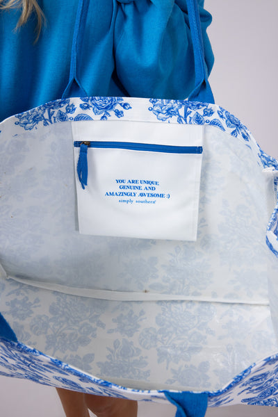 Simply Southern Seaside Canvas Tote Bag in Blue Rose | 0125-BAG-TOTE-S ...