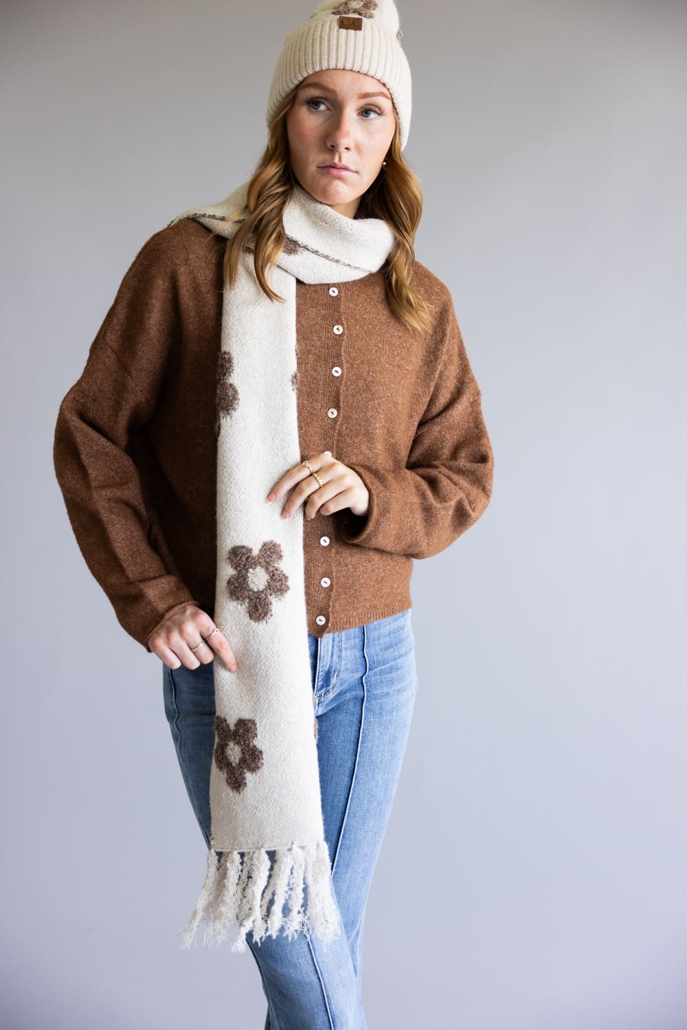 C.C. Daisy Scarf for Women in Heather Beige | SFC0079-HBEIGE – Glik's