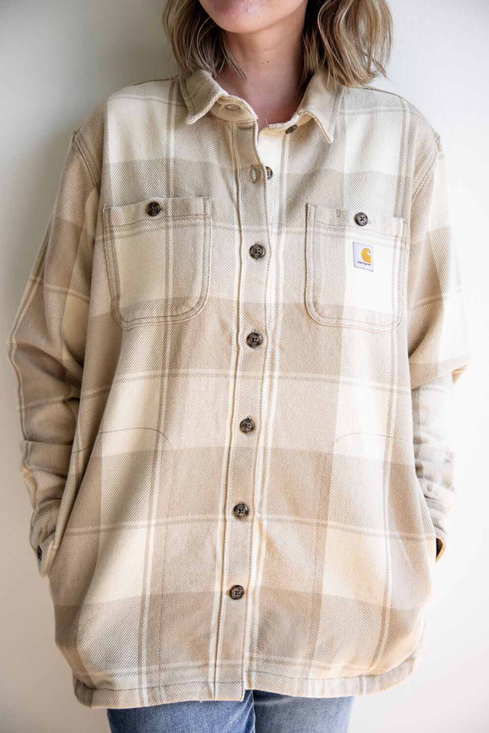 Carhartt Loose Fit Twill Shirt Jacket for Women in Oat Milk | 106450-A ...