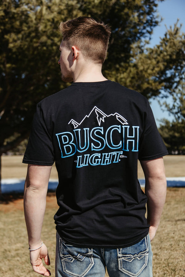 Busch Light Neon Logo T-Shirt for Men in Black | 3347-BLACK – Glik's