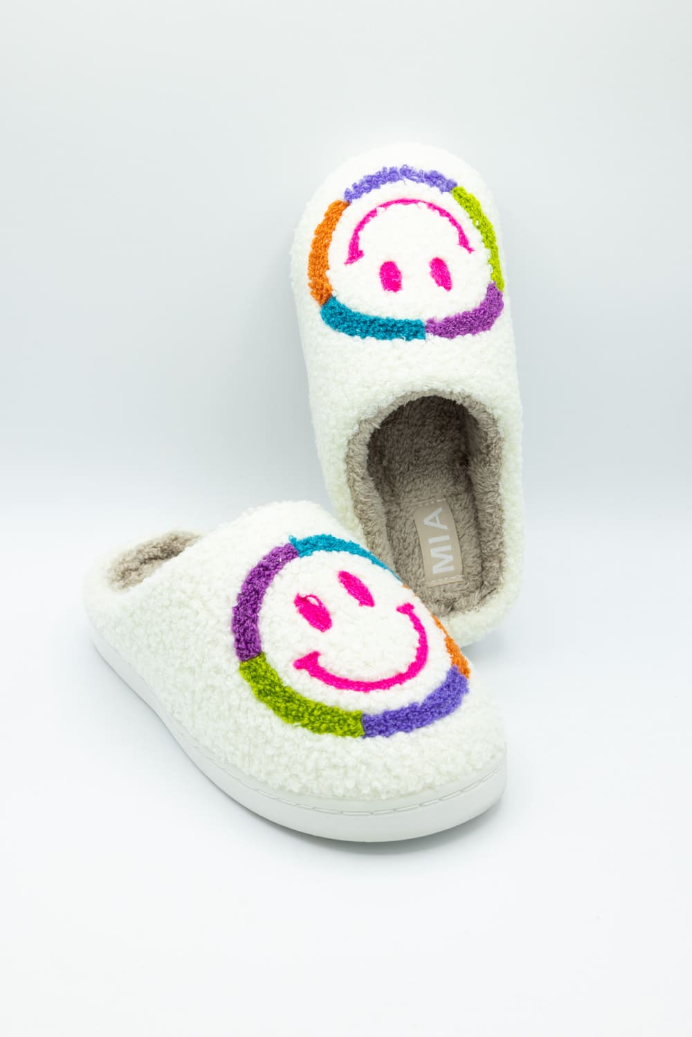 MIA Smiley Face Slippers for Women in Rainbow | GS1412401-COLORFUL – Glik's