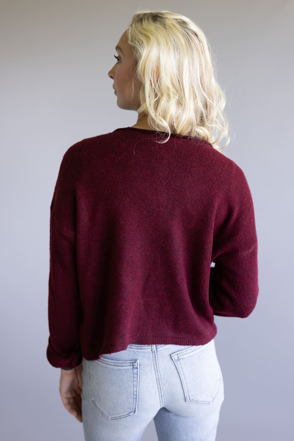 Mimosa Classic Lightweight Cardigan for Women in Burgundy | MK7091-BUR ...