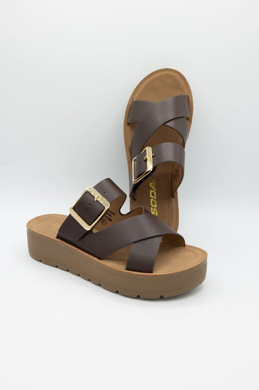 Soda Resume Platform Sandals for Women in Brown | RESUME-S BROWN – Glik's