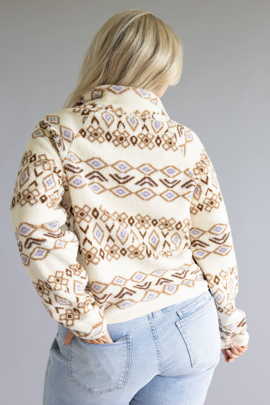 Thread & Supply Piper Snap Pullover for Women in Cream Aztec | J2986PF ...