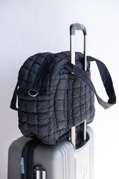 Quilted Puffer Weekender Bubble Bag for Women in Black | KDC-WKB-25-BL ...