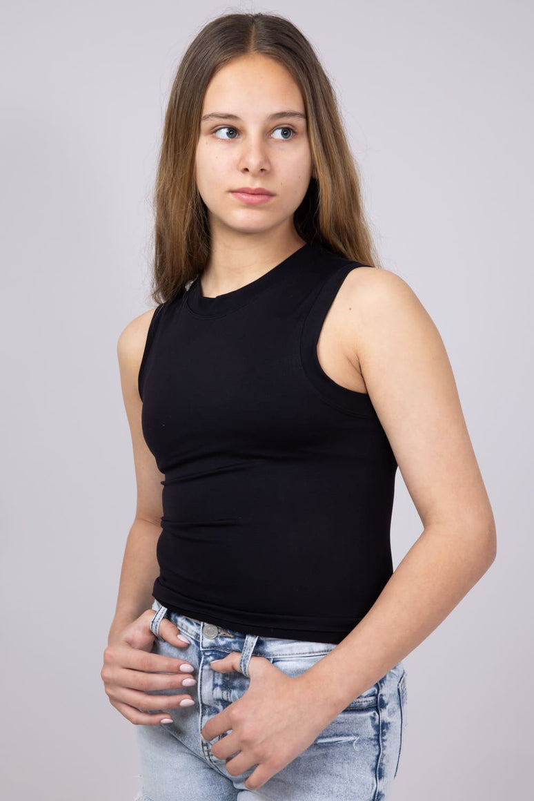 Moa Moa Seamless Tank Top for Girls in Black | ITD799G-SEM-BLACK – Glik's