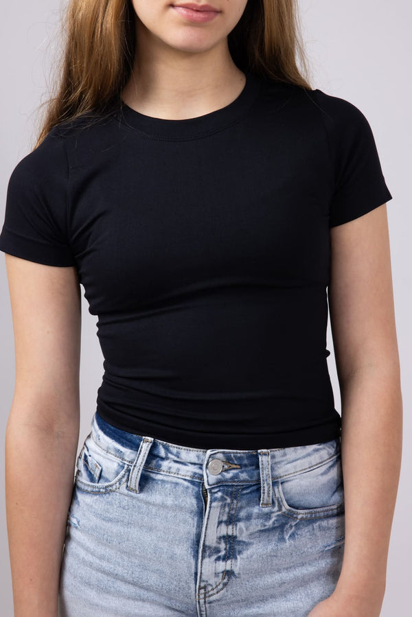 Moa Moa Seamless Shirt for Girls in Black | ITF930G-SEM-BLACK – Glik's