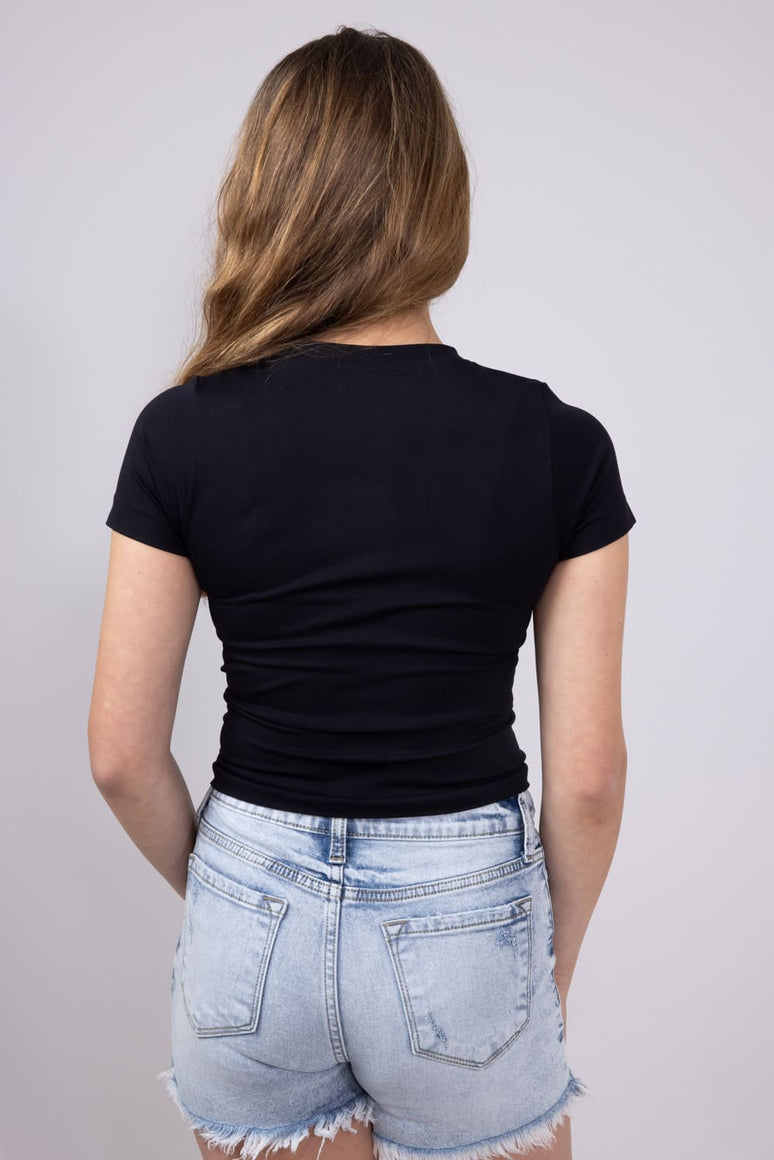 Moa Moa Seamless Shirt for Girls in Black | ITF930G-SEM-BLACK – Glik's