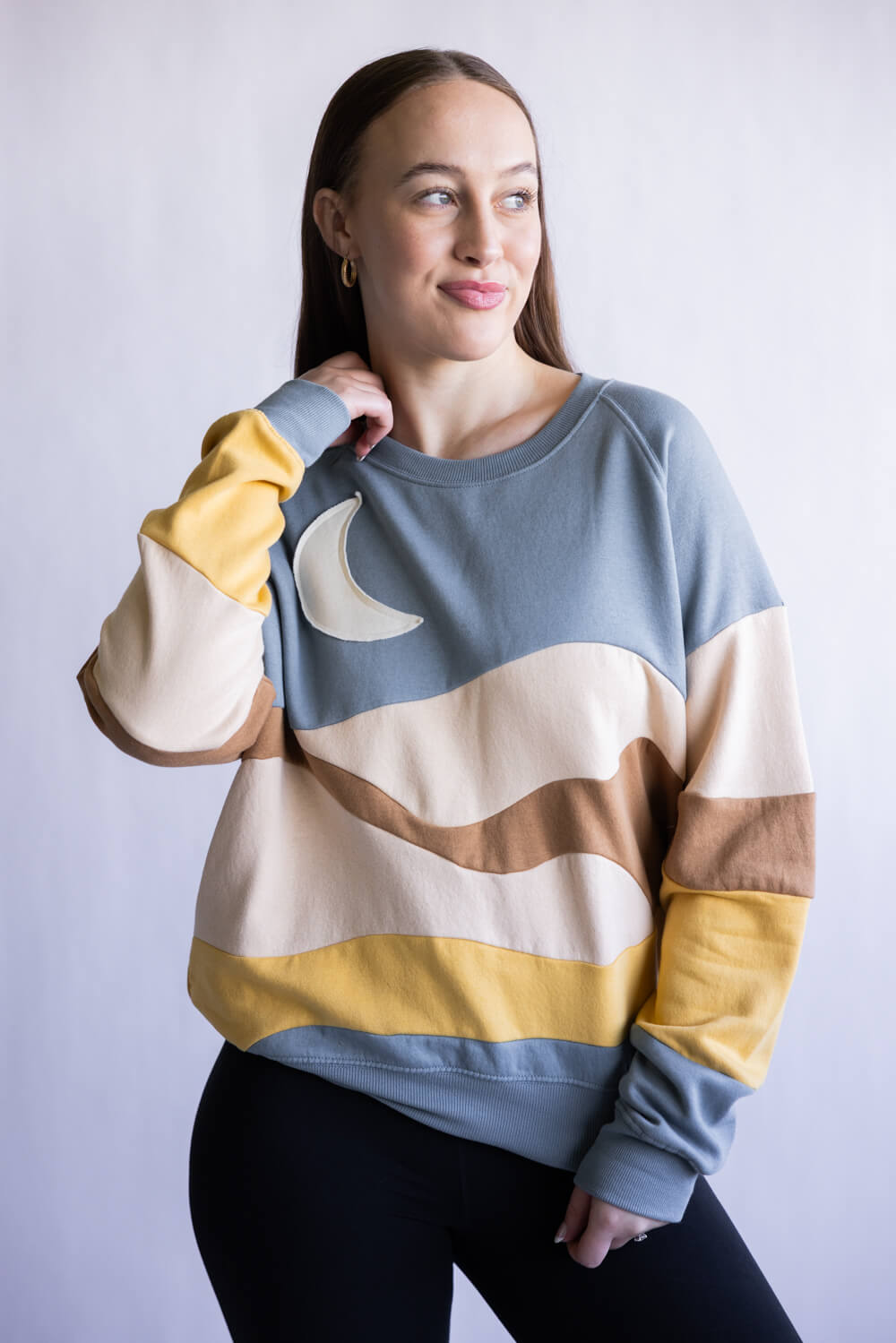 Simply Southern Moon Patch Crew Neck for Women in Multi | PP-0225-CRW ...