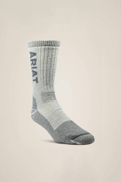 Ariat Midweight Merino Wool Blend Steel Toe Socks for Men in Grey | 21 ...