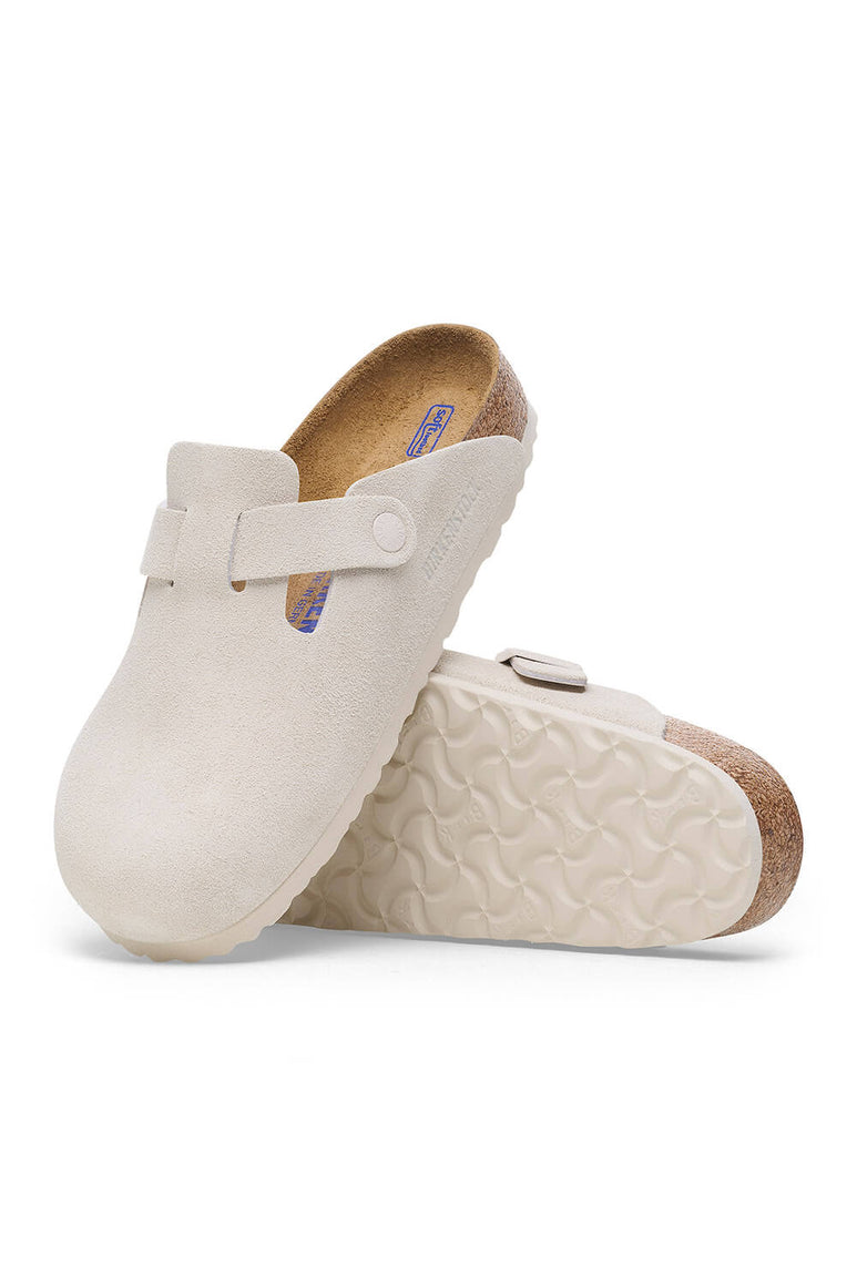 Birkenstock Boston Soft Footbed Clogs for Women in Antique White | 102 ...