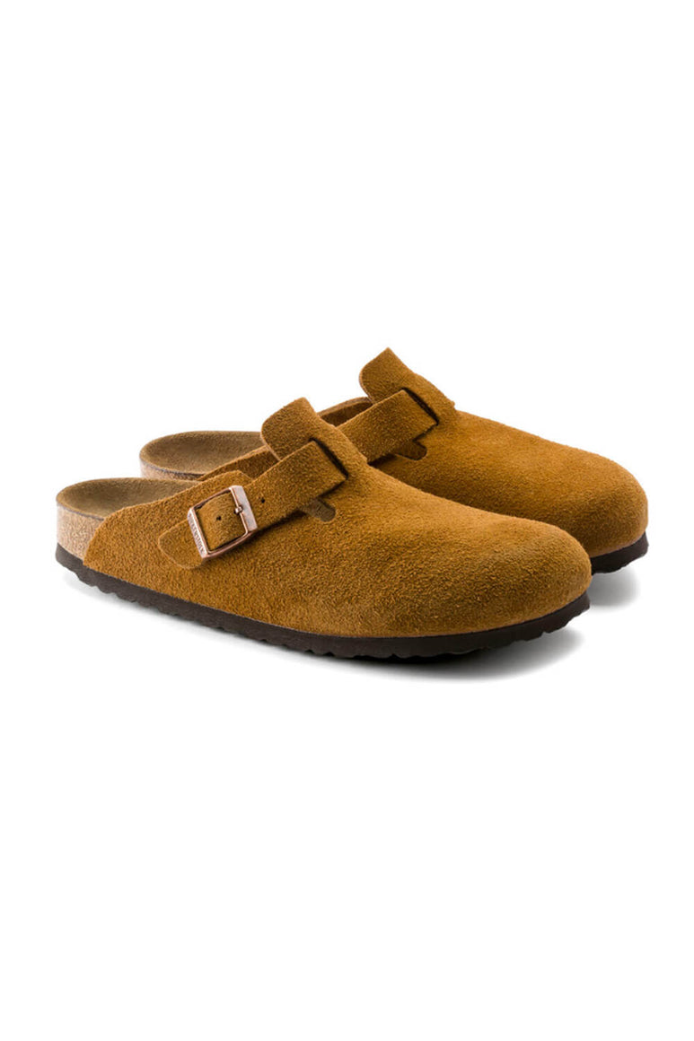Birkenstock Boston Soft Footbed Suede Leather Clogs for Women in Mink ...