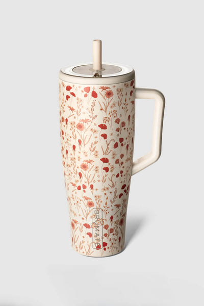 BruMate Era 40 oz Poppy Floral Tumbler in Off White | DWER40POY-POPPY ...