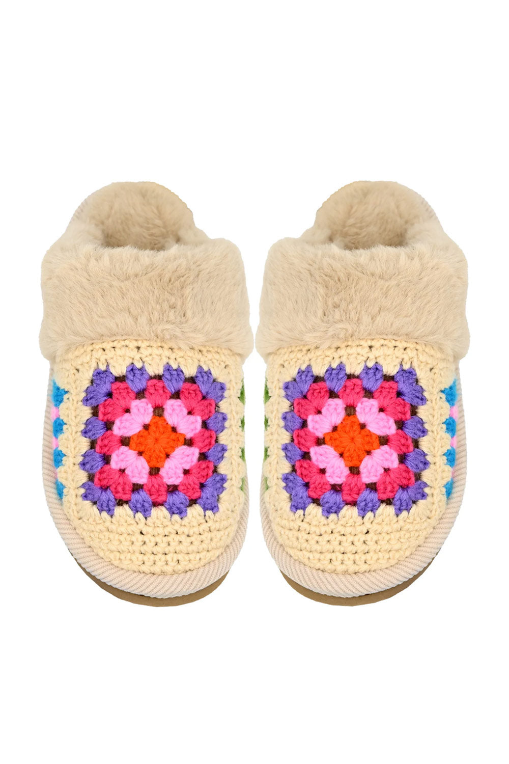 C.C. Handmade Crochet Slippers for Women in Beige | SPE7393-BEIGE – Glik's