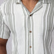 Vertical Stripe Woven Button Up Shirt for Men in Green | 6WV1510M-SEAS ...