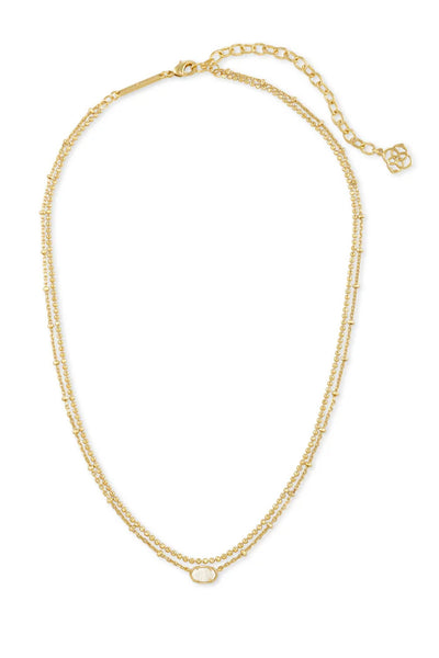 Kendra Scott Emilie Gold Multi Strand Necklace in Iridescent Drusy | 4 ...