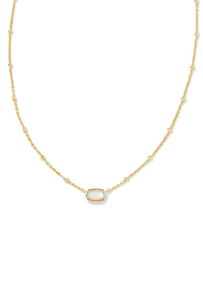Kendra Scott Mini Elisa Gold Satellite Short Pendant Necklace in Ivory ...