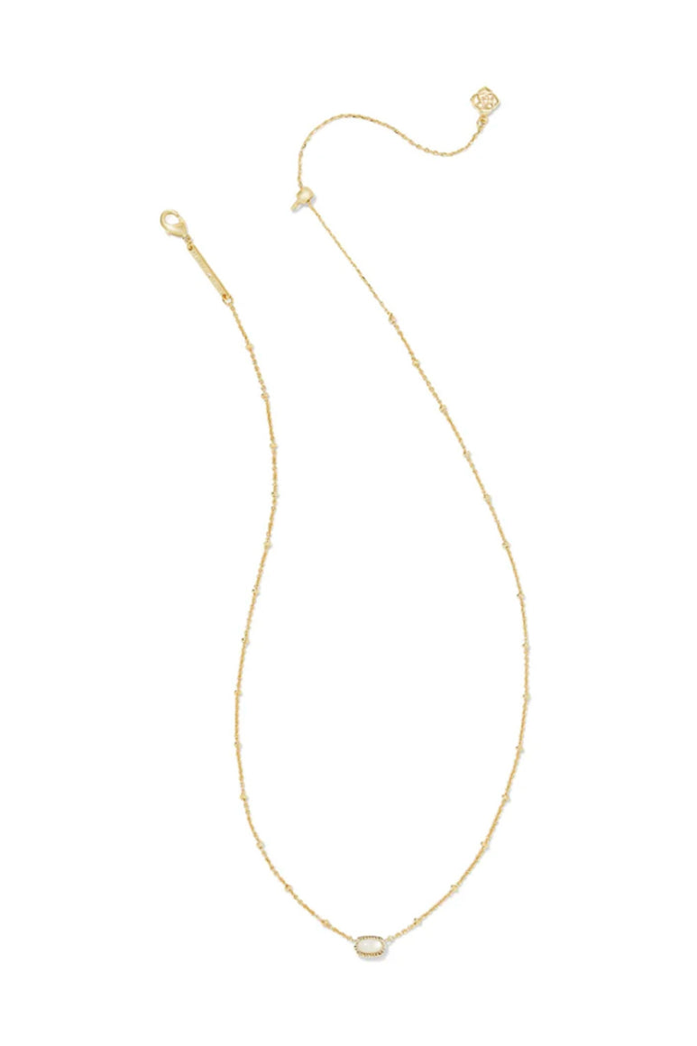 Kendra Scott Mini Elisa Gold Satellite Short Pendant Necklace in Ivory ...