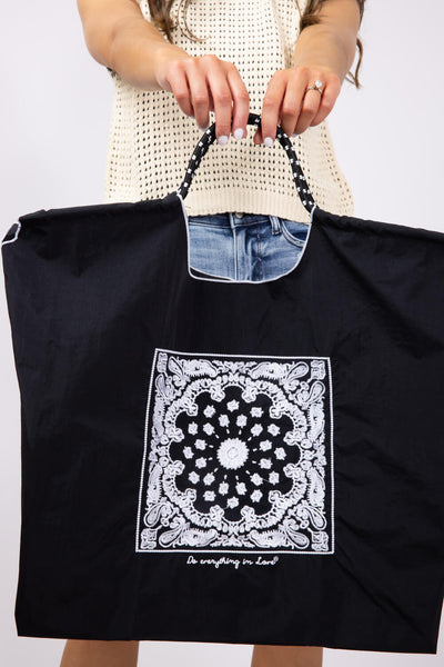 Mandala Rope Handle Bag for Women in Black | BBT510134BLK – Glik's