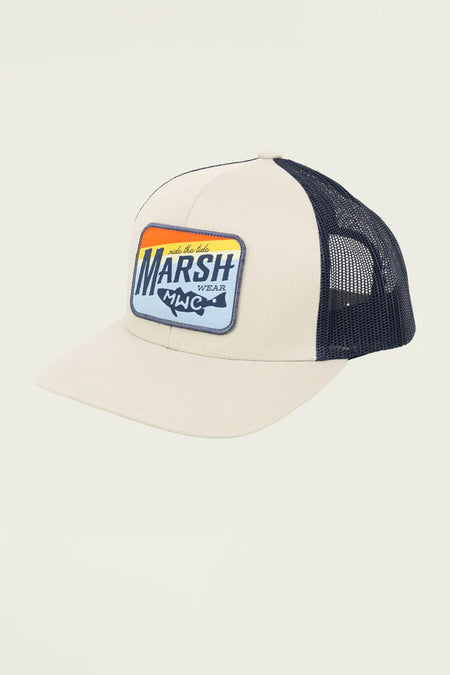 Marsh Wear Sunset March Fish Trucker Hat for Men in Cream | MWC1036 ...