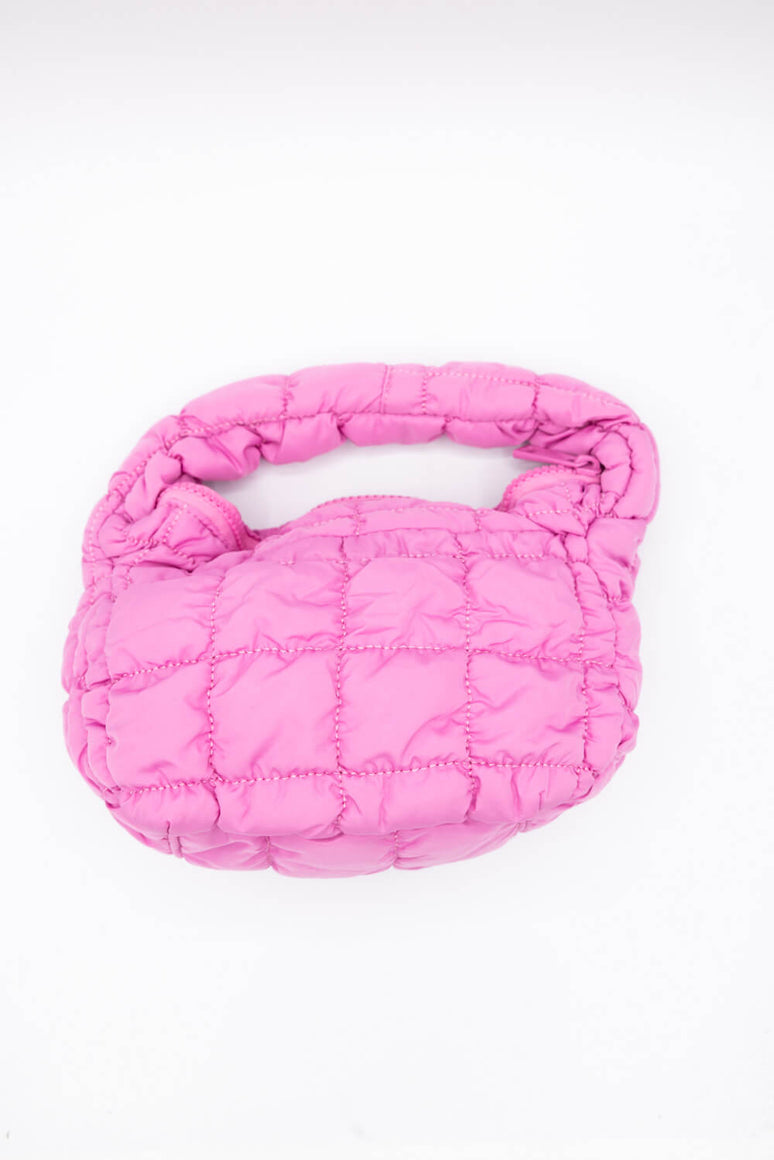 Quilted Puffer Mini Bag for Women in Bubble Gum Pink | QBS410139-BUBBL ...