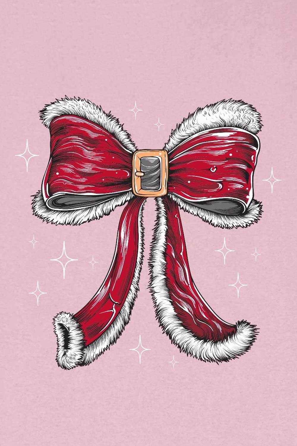 Simply Southern Santa Bow Crewneck for Women in Pink | CREW-BOW-TUTU ...