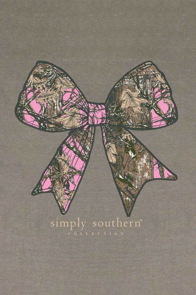 Simply Southern Plus Size Camo Bow T-Shirt for Women in Desert Heather ...