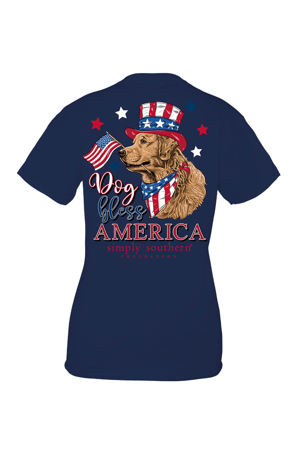 Simply Southern Plus Size Dog Loves America T-Shirt for Women in Blue ...